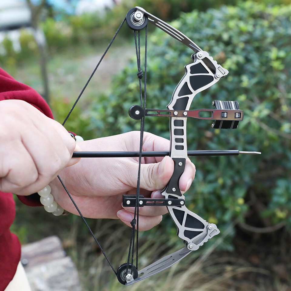 9.5" Mini Compound Bow Arrows Target Shooting Game Pocket Bow Archery ...