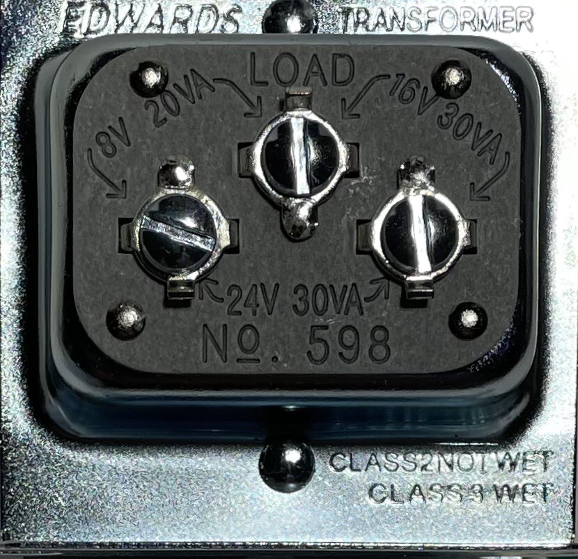 Edwards Class 2 Signaling Transformer 598 120V 50/60Hz (8V 16V 24V 20VA ...