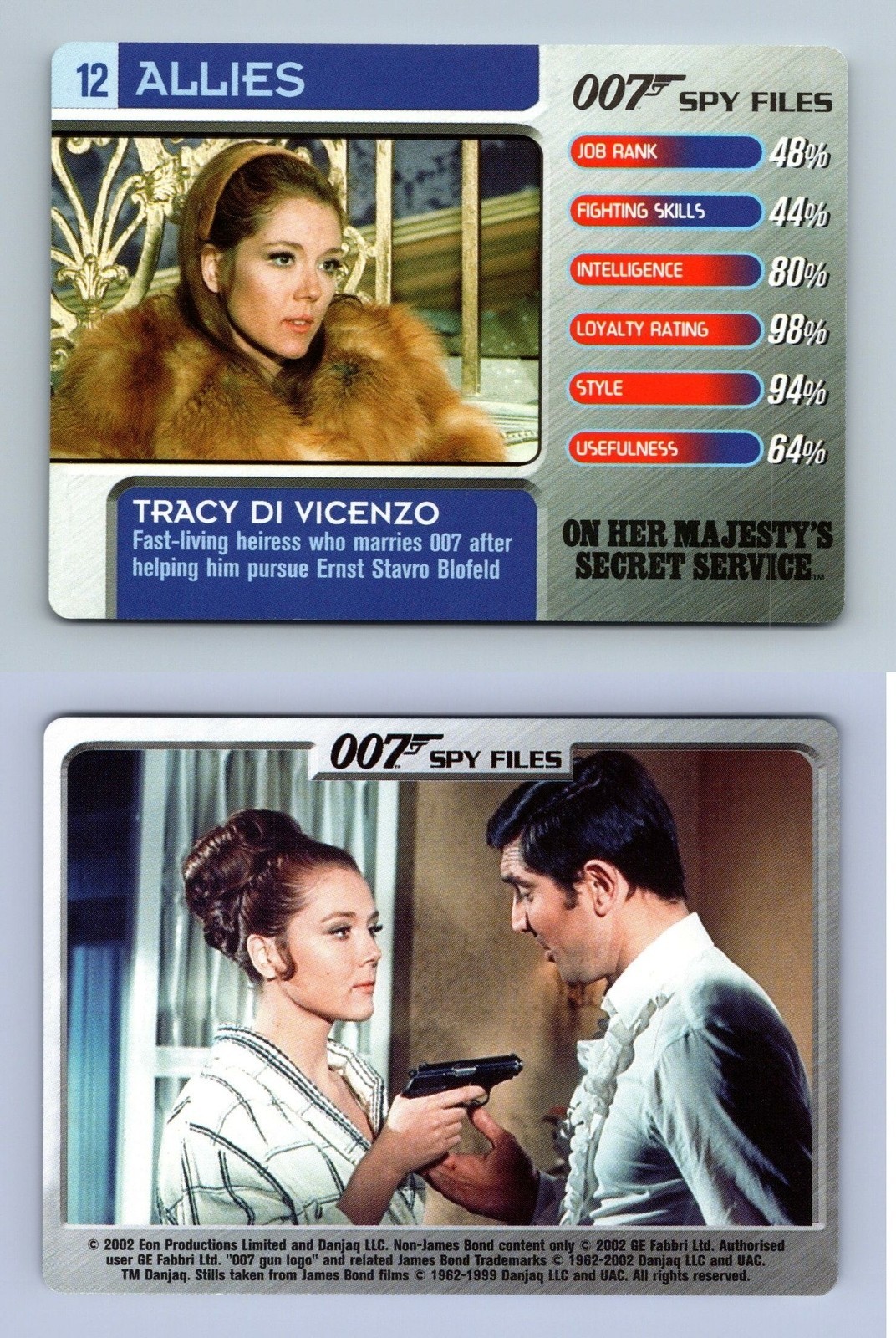 Tracy Di Vicenzo #12 Allies 007 Spy Files 2002 James Bond CCG Trading ...
