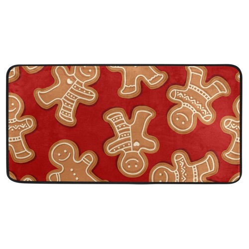 Kitchen Rugs Christmas Gingerbread Cookies Design Non-Slip Soft Kitchen ...