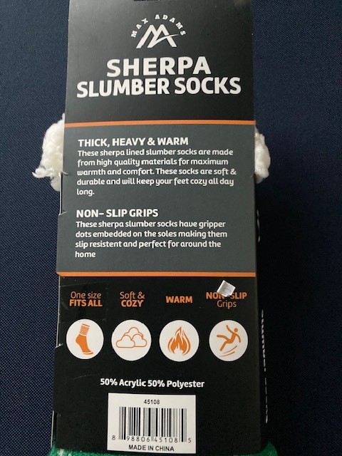 New Sherpa Slumber Socks Bear w/Hat *Non Slip & Very Warm! by Max Adams ...