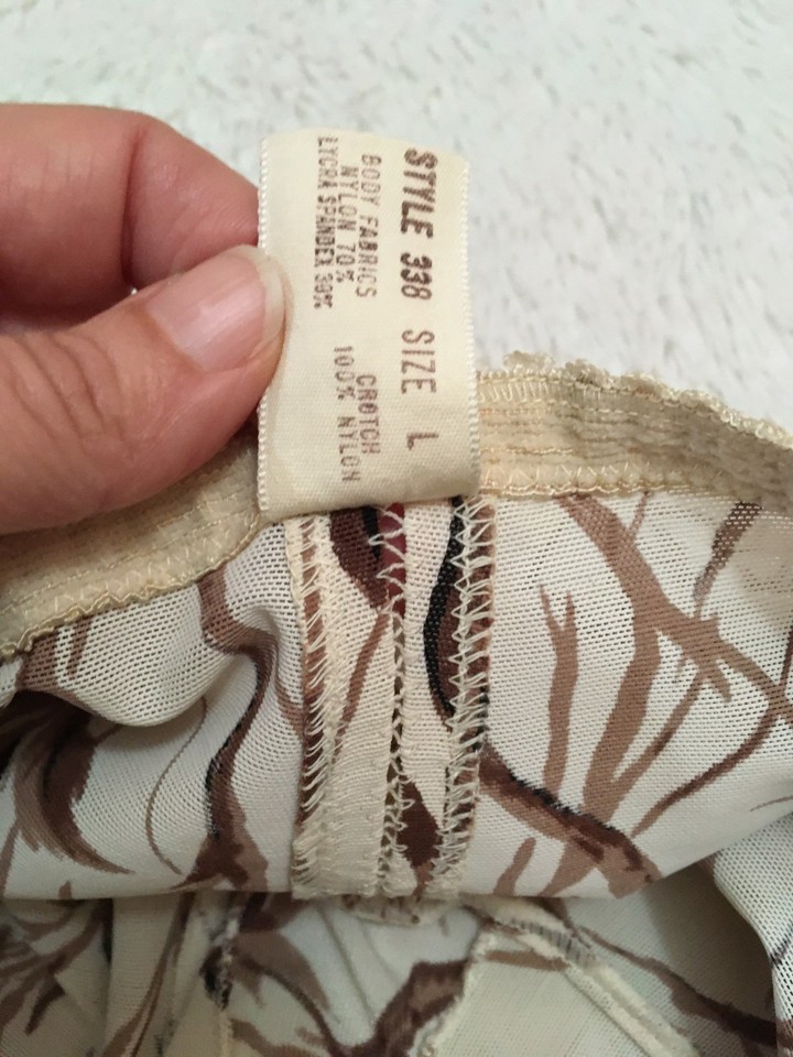 L Vtg HOLLYWOOD VASSARETTE Long Leg Girdle Nylon Gusset Brown Branches ...