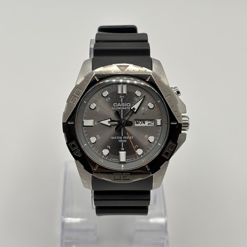 Casio Illuminator MTD-1080 Black/Gray 45mm Watch Day Date w/ Rotating ...
