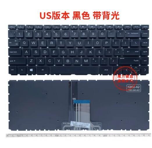 US black keyboard For HP 14s-DR TPN-Q207 TPN-Q221 TPN-W139 with backlit ...