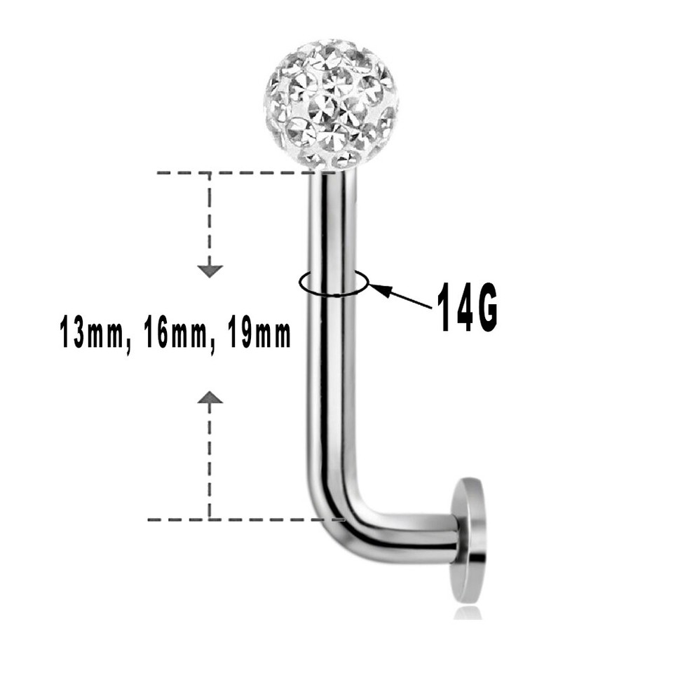 14 Gauge Internally Threaded Christina Piercing Jewelry Surgical Steel ...