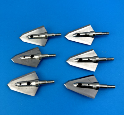 6 qty 200 grain solid Fixed Single Bevel Traditional Hunting SHARP ...