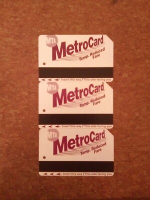 Vintage MTA New York City Transit MetroCard - Reduced-Fare - RARE!! (3 ...