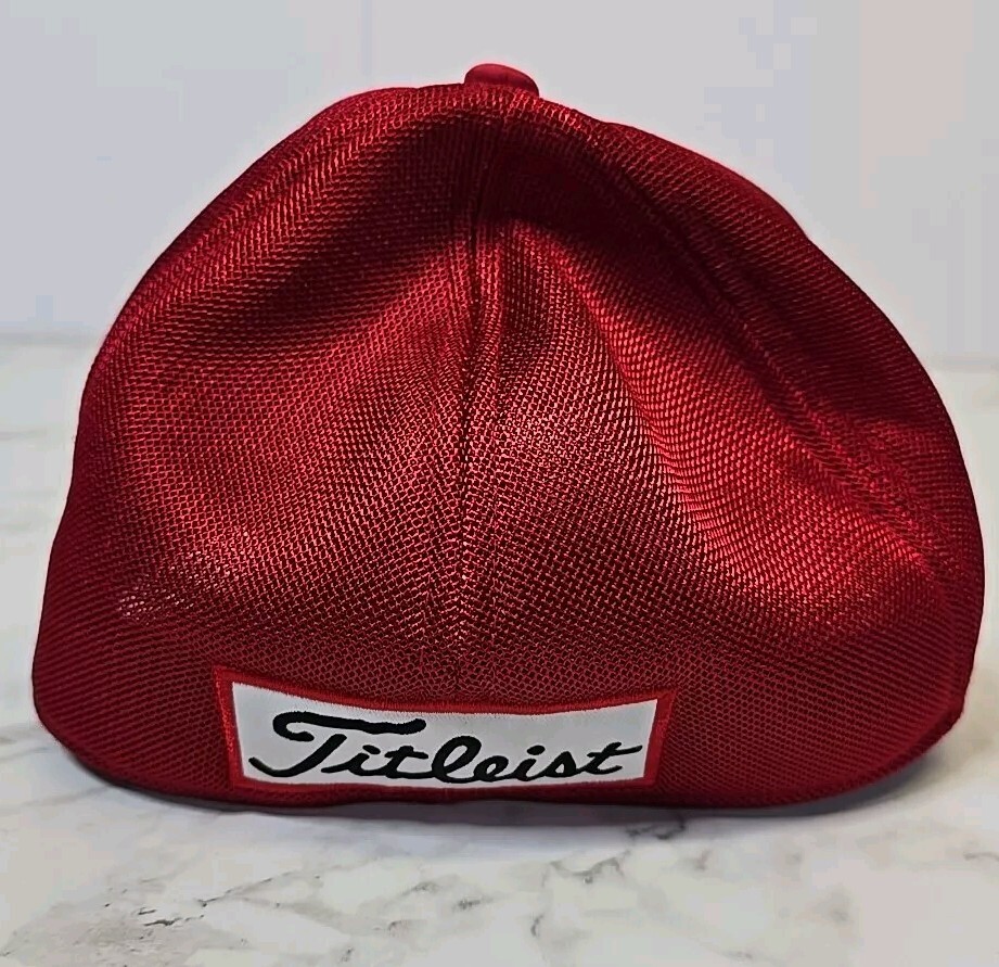 Titleist Hat Cap Fitted S/M Mens Red Pro V1 Logo FJ Golf FootJoy Tour ...