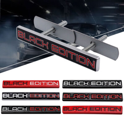3D Metal Grille Red Black EDITION Logo Car Front Emblem Badges ...