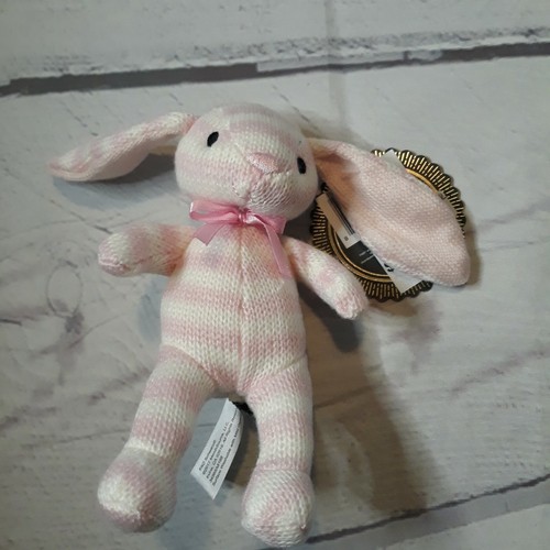 2 Easter Basket Bunny Rabbit Stuffed Animal FAO Schwarz Pink & White ...