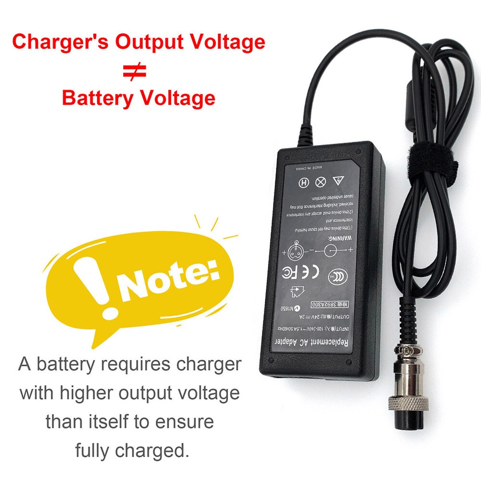 24V 2A Electric Scooter Battery Charger for RAZOR E100 E200 E300 E125 ...
