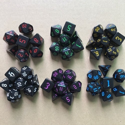 D12 D20 D4 D6 D8 D10 7-Die Game Dice DND Dice Table Game Polyhedral ...