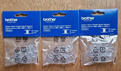 GENUINE Brother Sewing Machine Bobbins( 3 x PACKS) 11.5 pkt 10 SA156 ...