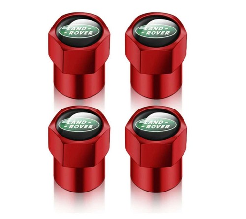 4x Land Rover Logo Tyre Tire Valve Caps - Red | eBay