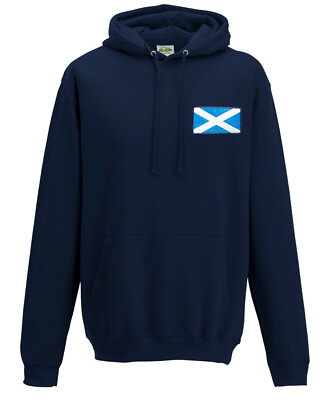 Navy Blue SCOTLAND SCOTTISH SALTAIRE Flag Hooded Sweatshirt Hoodie S ...