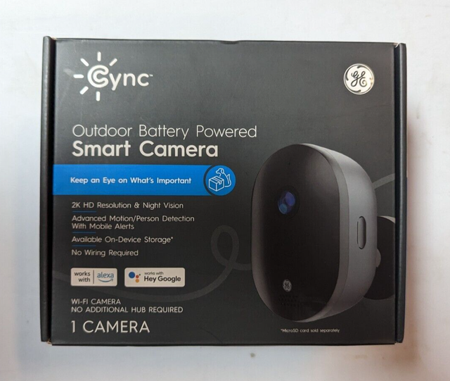 GE Cync 2K HD Outdoor Camera Smart Security Camera Weather-Resistant ...