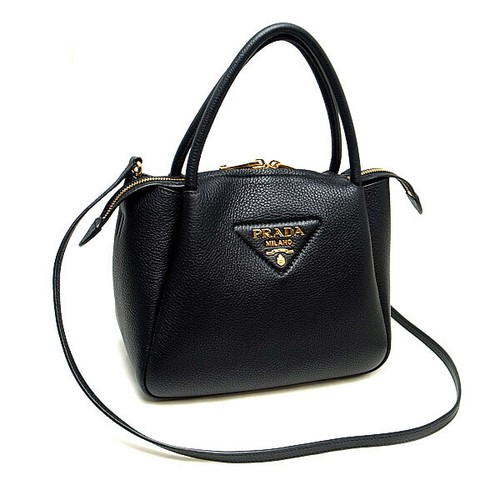 Prada 1145 Small Leather Handbag Black | eBay
