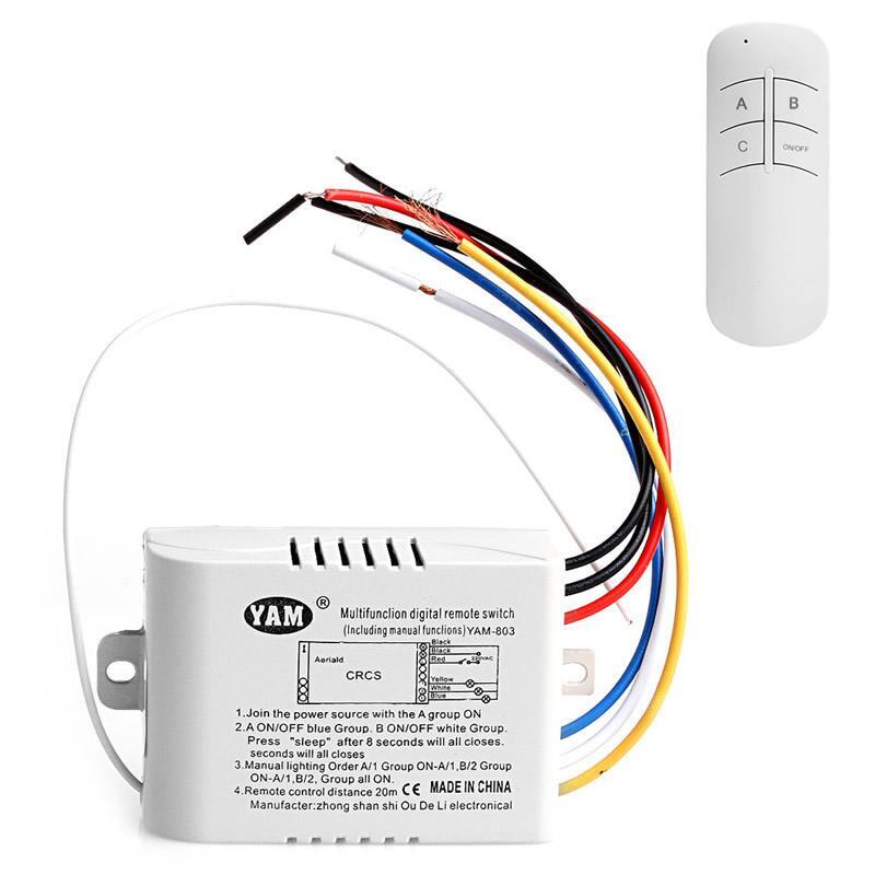 Remote Control Transmitters And Lighting 220V 1/2/3 Ways Led Light