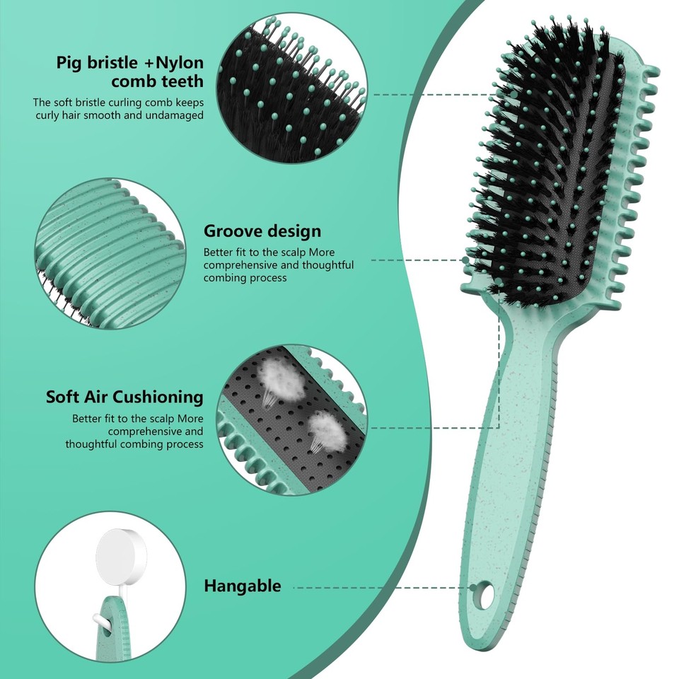 Curl Defining Brush, Curly Hair Brush, Slick Back Hair Brush, For ...