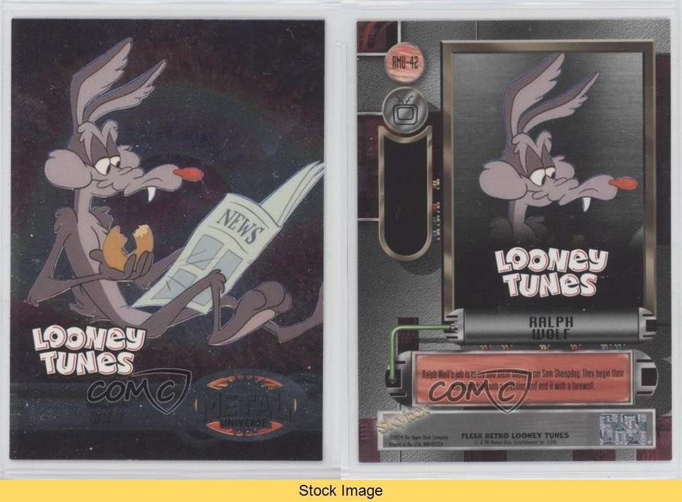 2024 Fleer Retro Looney Tunes Metal Universe 1997-98 Ralph Wolf READ ...