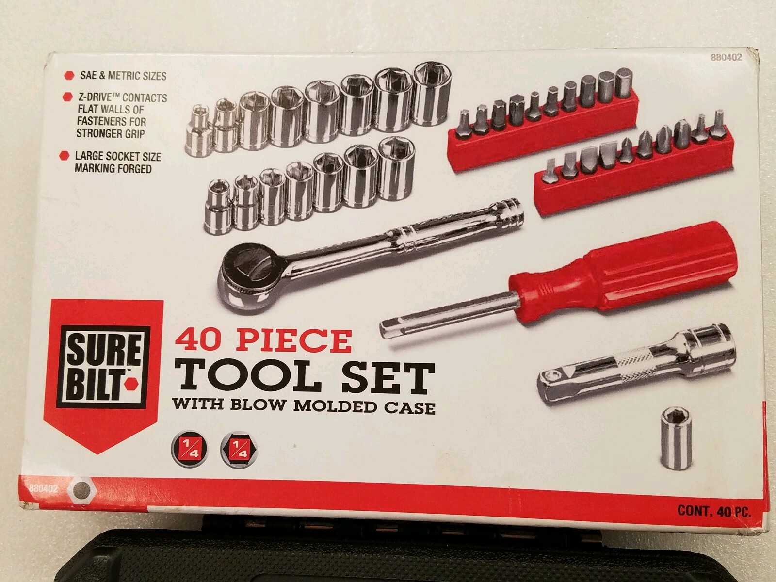 SURE BILT DURALAST 40 PIECE TOOL SET MOLDED CASE 880402 SAE METRIC | eBay
