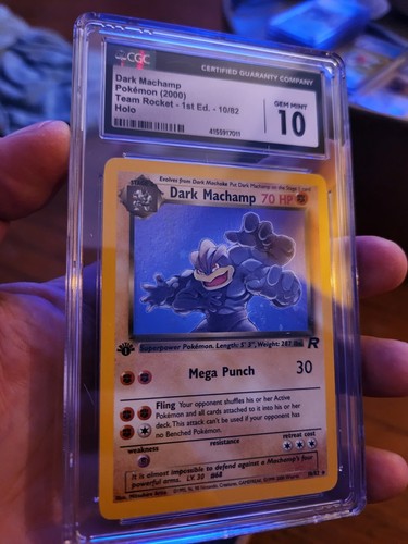 (POP 38) CGC 10 GEM MINT Pokemon Dark Machamp 10/82 Team Rocket 1st ...