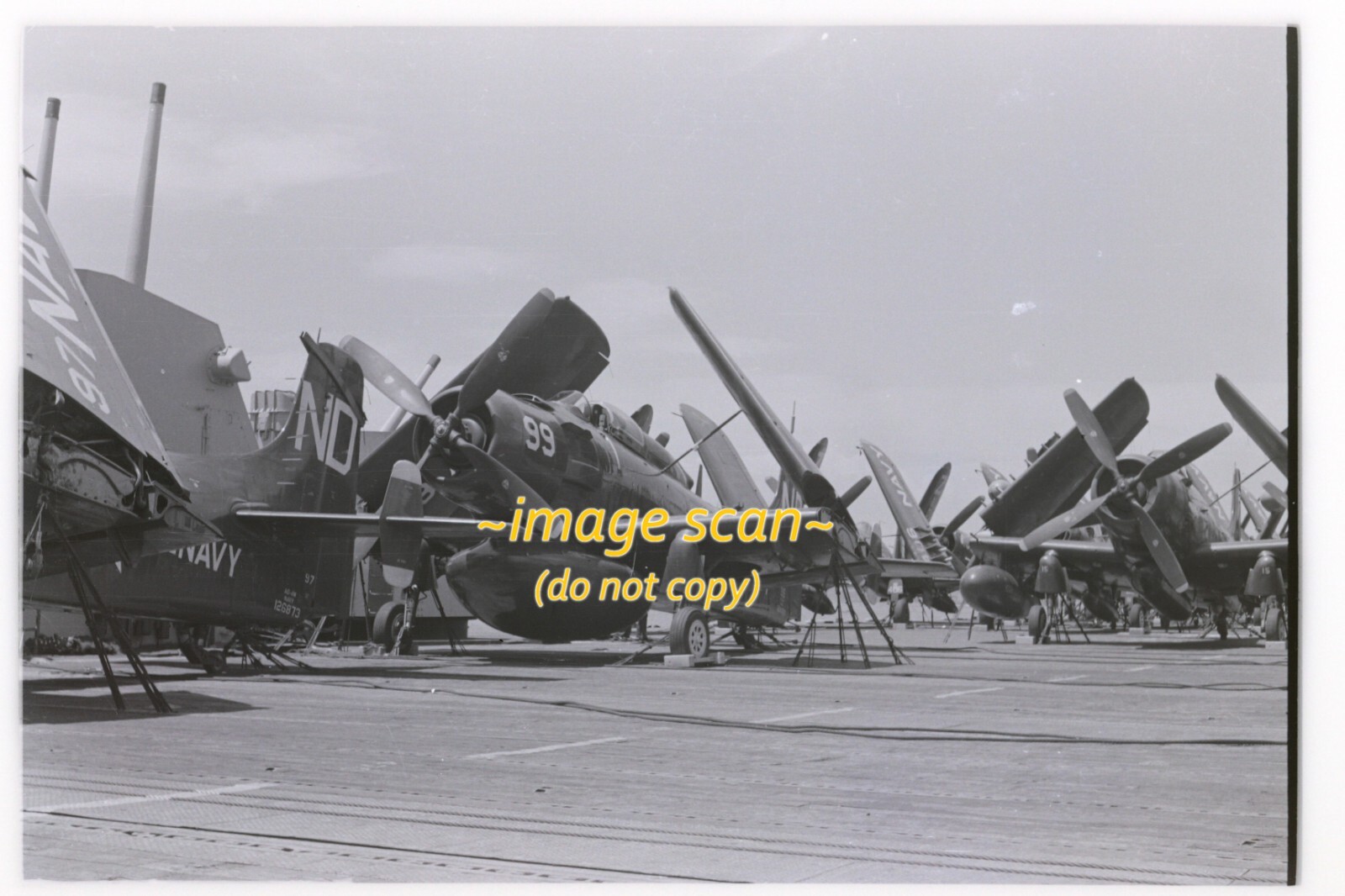 Navy AD-4N Skyraider Aircraft on Carrier in 1950s, Original 35mm ...