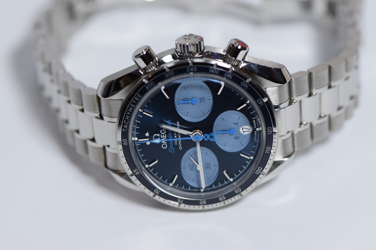Mint Omega Speedmaster 38 Orbis Edition Blue Dial Watch 324.30.38.50.03 ...