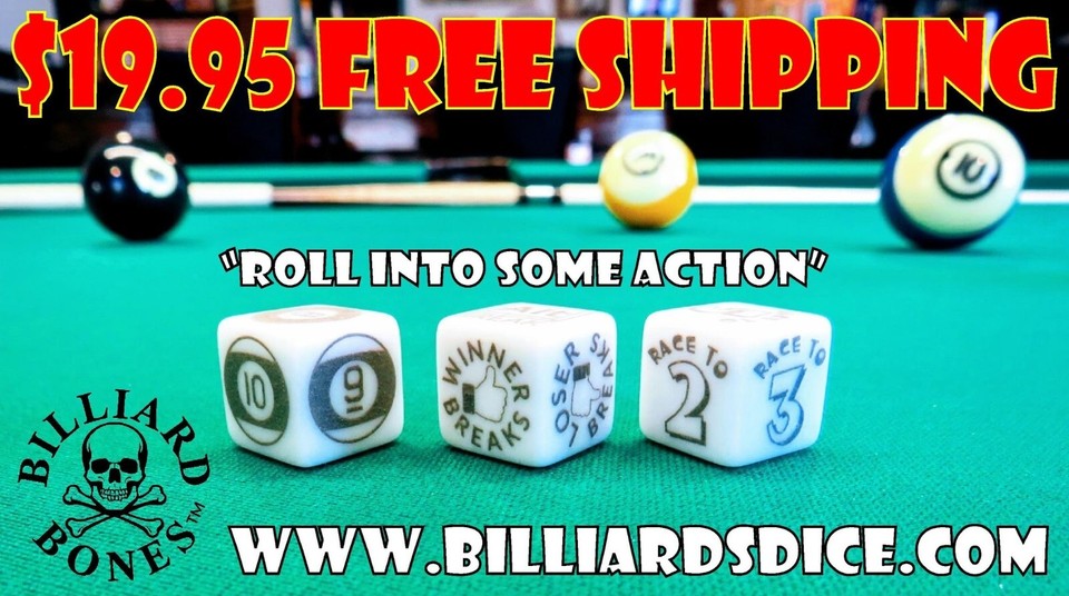 BILLIARD BONES ® – FREE SHIPPING Billiards Dice Game accessory for pool ...
