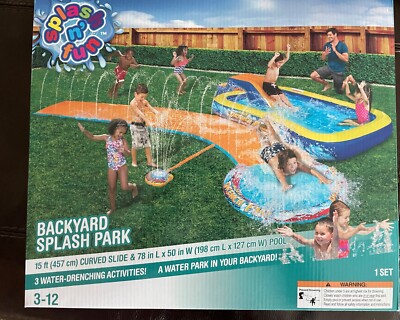 NEW Splash N Fun Splash Factory Water Slip Slide Kiddie Pool Backyard ...