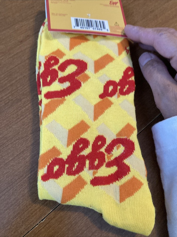 Eggo Waffles Funny Men's Novelty Crew Socks 1 Pair Shoe 6-12 Fun ...