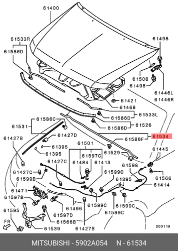 Genuine OE Weatherstrip Body Pannel 5902A054 for Mitsubishi 5902-A054 ...