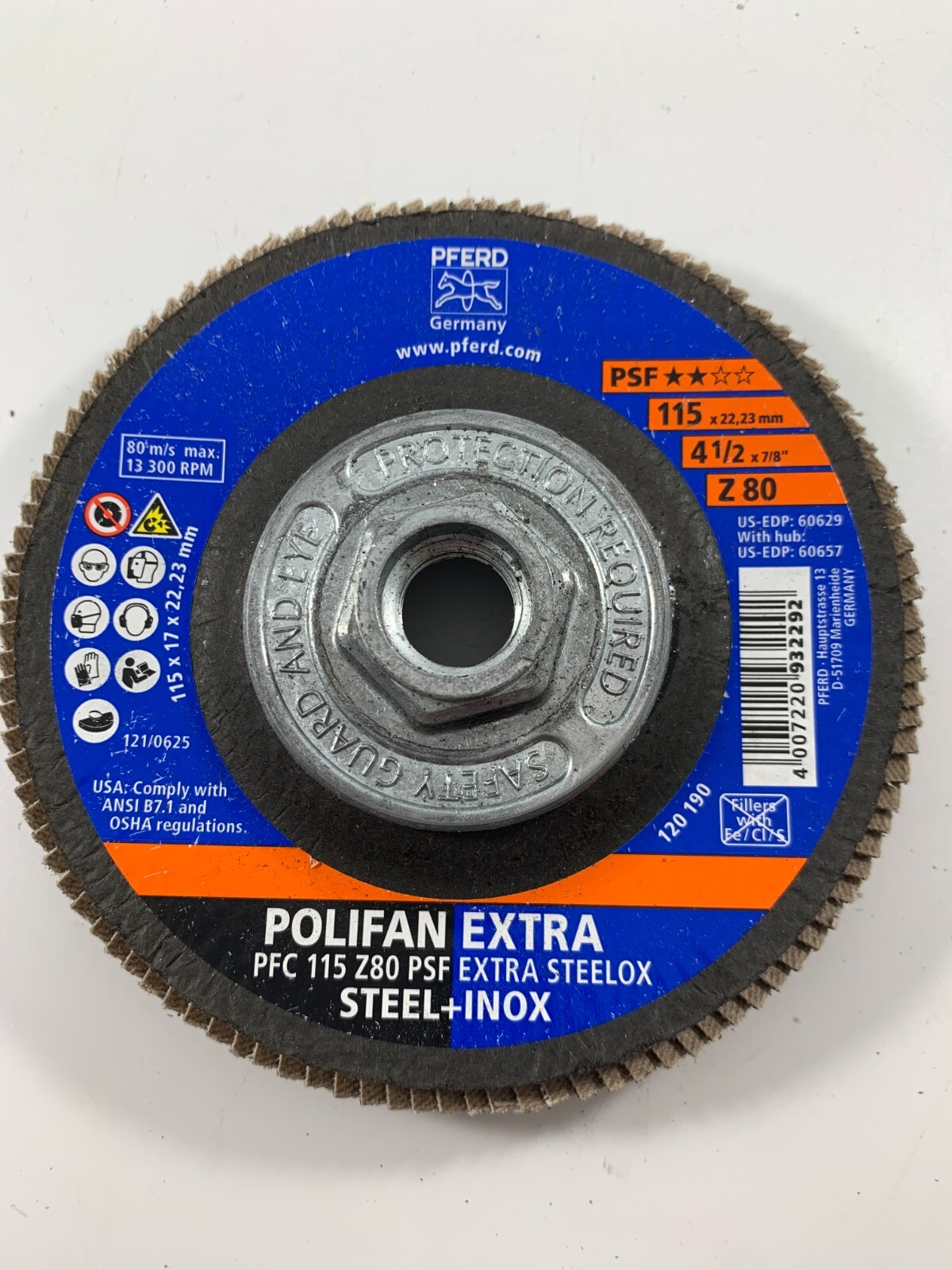 10-Pack+PFERD+60657+4-1%2F2%22x7%2F8%22+POLIFAN+Extra+PFC+115+Z80+PSF ...