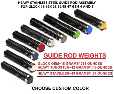 For GLOCK 19 19X 23 32 45 47 Gen 4 and 5 Heavy Stainless Steel Guide ...