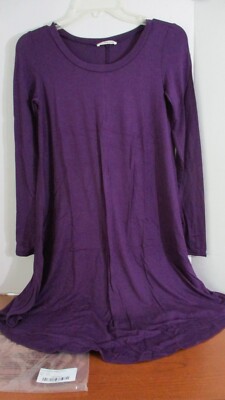 LOLLIPOP STAR ~Soft Plum LONG SLEEVE BALLET TUNIC TOP DRESS~95% Rayon ...