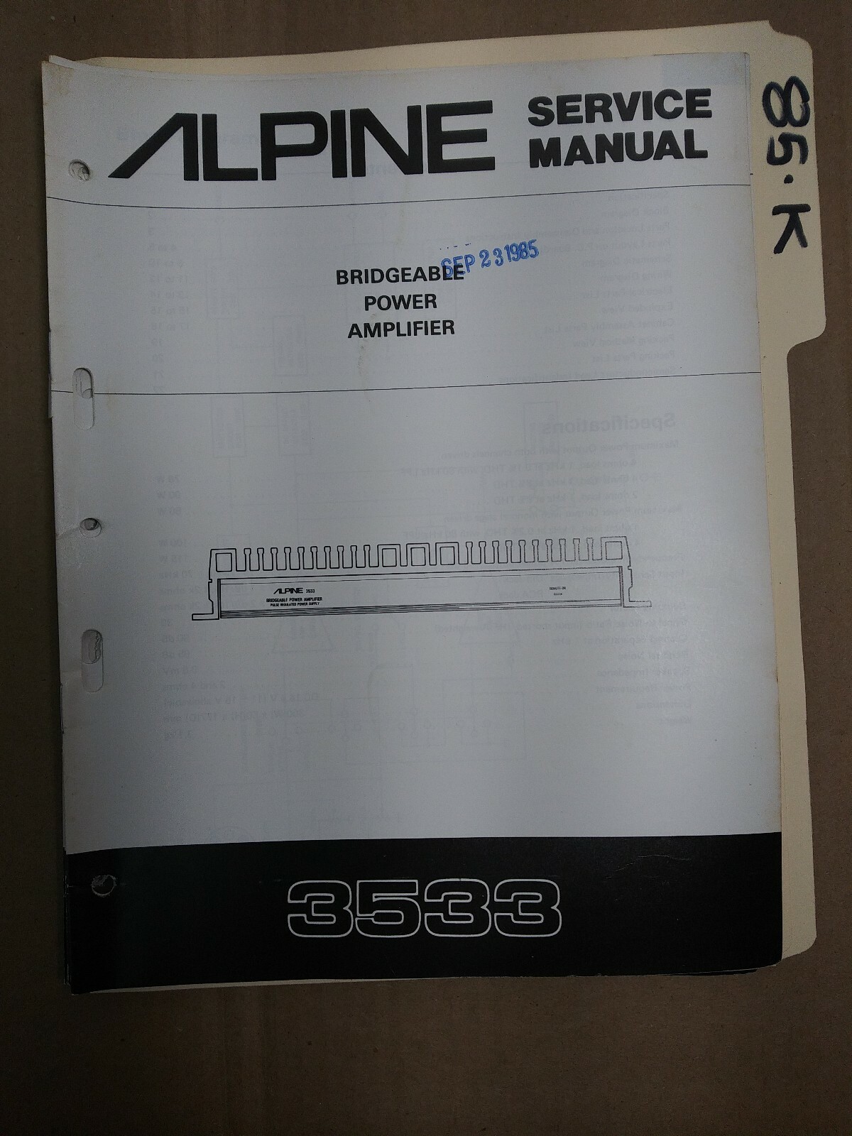 Alpine 3533 service manual original repair book car stereo radio power ...