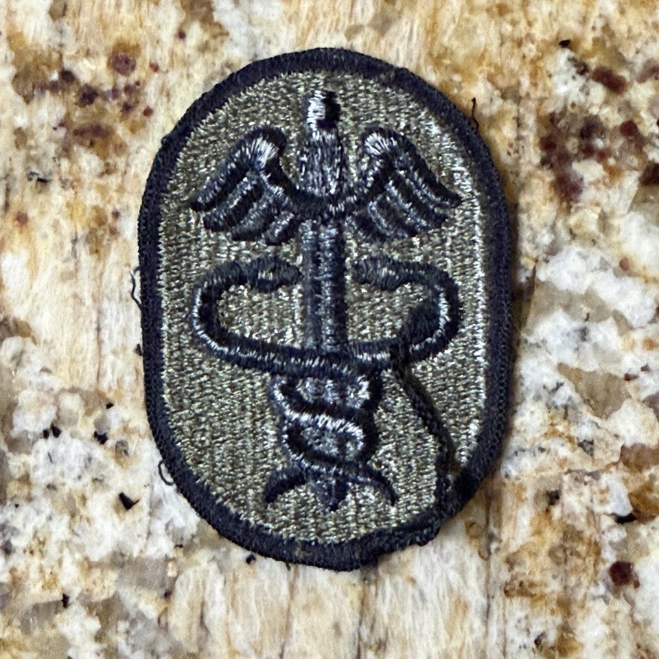 US Army Medical Command OD Fatigue Subdued Insignia Badge Crest Emblem ...