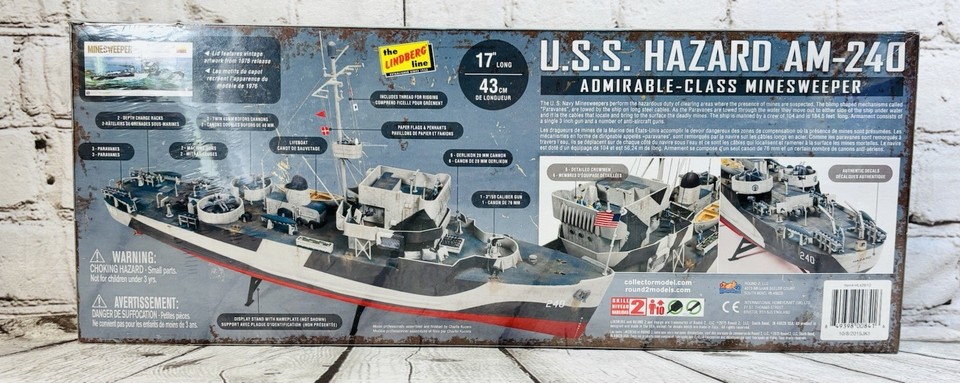 Lindberg USS Hazard AM-240 Admirable-Class Minesweeper 1:125 Model Kit ...