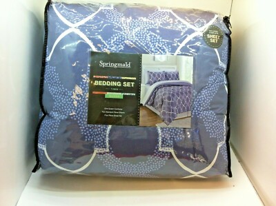 New Genuine Springmaid Confetti Geometric 7 Piece Comforter Set - Queen ...