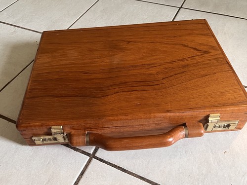 Vintage Presto WOOD BRIEFCASE Wood Laptop Case Combination Locking ...