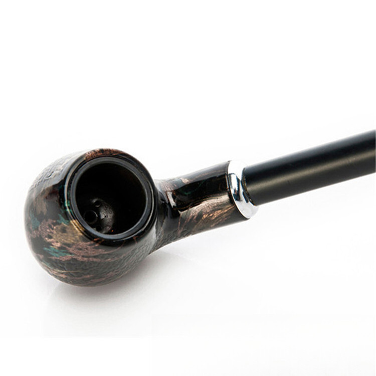 Long Stem Tobacco Pipe Black Resin Wood Smoking Pipe Vintage Style for ...