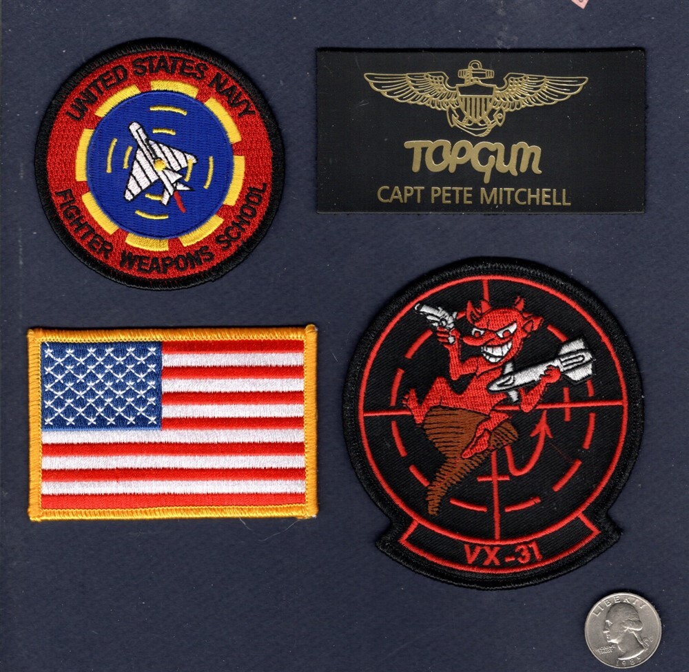 Captain Pete MAVERICK Mitchell TOP GUN Movie BLK NAVY VX-31 Squadron ...