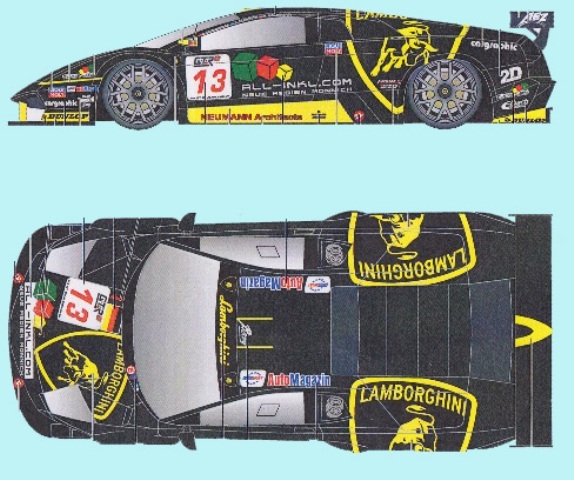 #13 All-INKL Lamborghini 1/64th HO Scale Slot Car Waterslide Decals | eBay