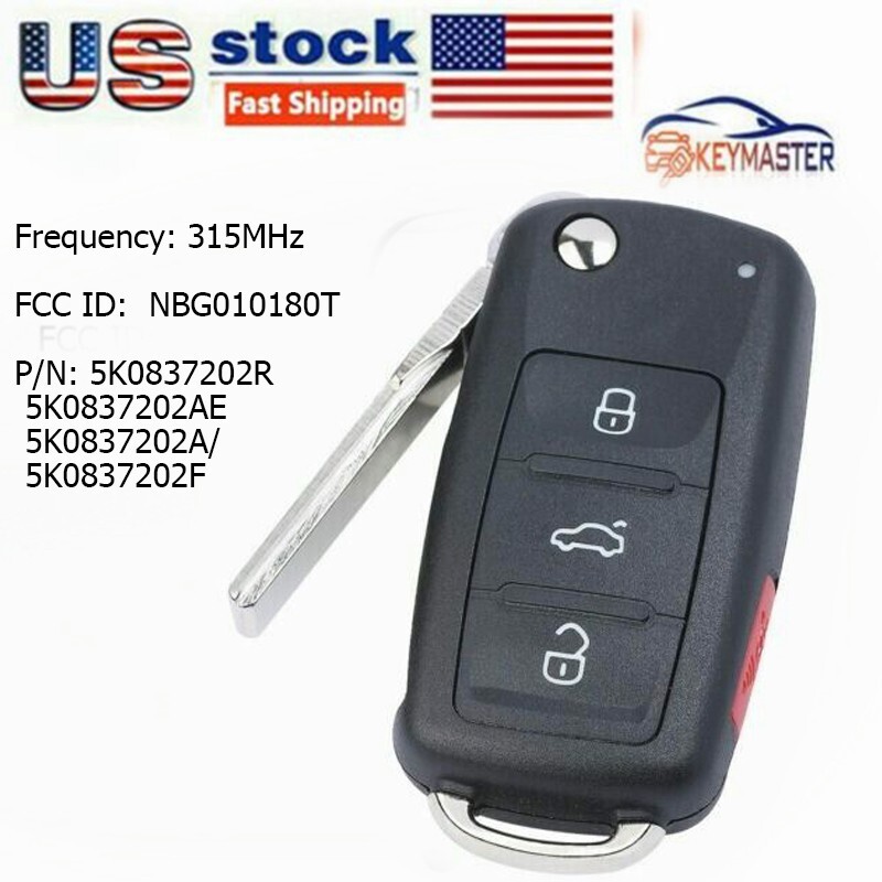 Replacement Keyless Remote Car Key Fob for Volkswagen VW 2011-2016 ...