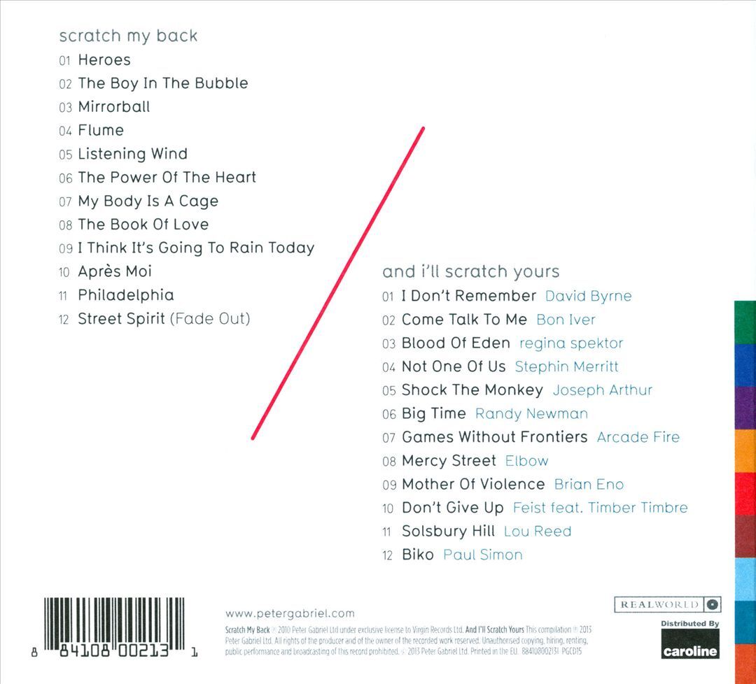 PETER GABRIEL - SCRATCH MY BACK/AND I'LL SCRATCH YOURS [DIGIPAK] NEW CD ...
