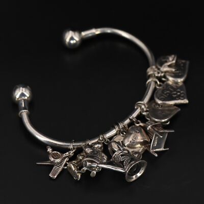 Sterling Silver - SJC SUNDANCER Heart Sister 6.5" Loader Charm Bracelet ...