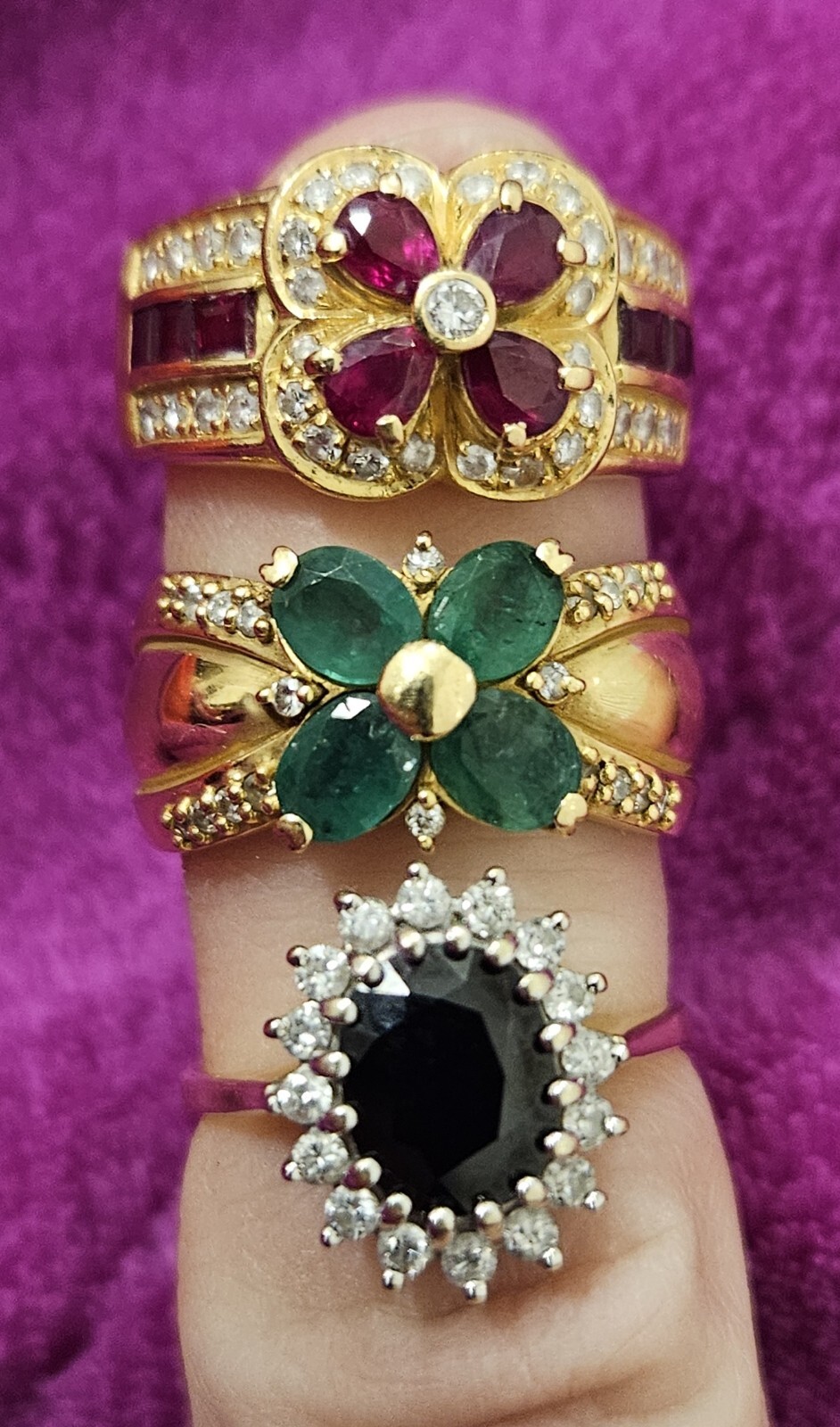18ct/k Yellow Gold Ruby, Diamond, Emerald and Sapphir… - Gem