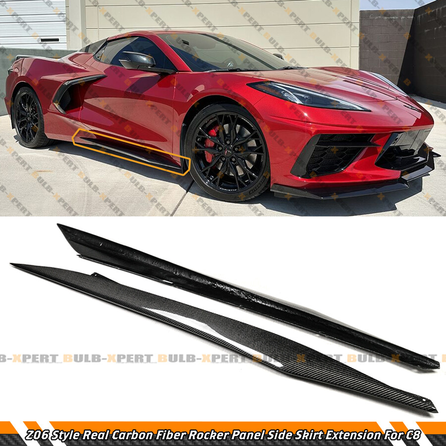 For 2020-2025 Corvette C8 Stingray Carbon Fiber Z06 Style Side Skirt ...