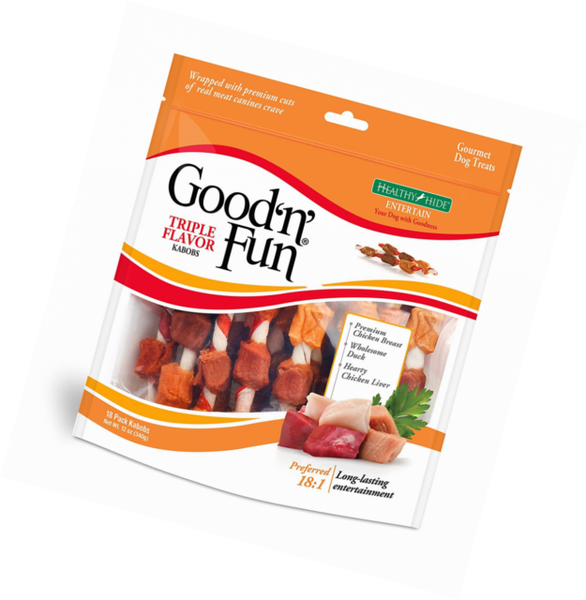 Healthy Hide Good'N'fun Triple Flavor Kabobs for Dog, 12oz for sale ...