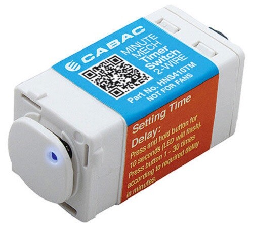 Cabac MINUTE MECH TIMER SWITCH 2-Wire 240V AC 1.7A Blue LED Indicator ...